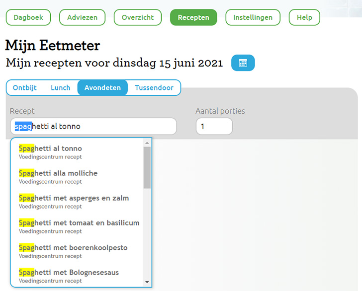 Handleiding Mijn Eetmeter | Voedingscentrum